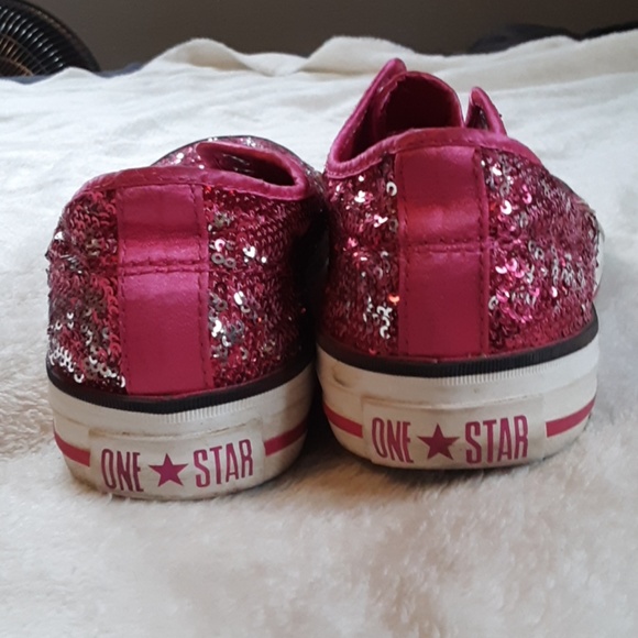 Converse | Shoes | Converse One Star With Pink And Silver Sequins ...